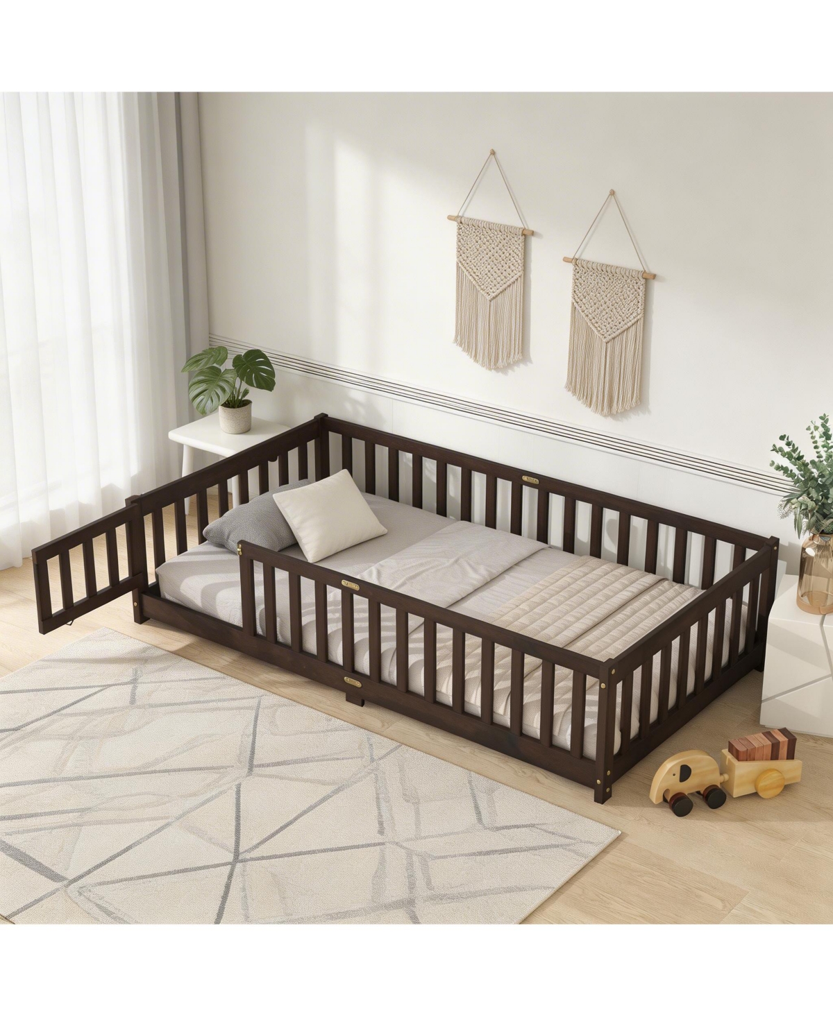 Click here for Sailvan Twin Floor Bed with Fence and Door  Solid... prices