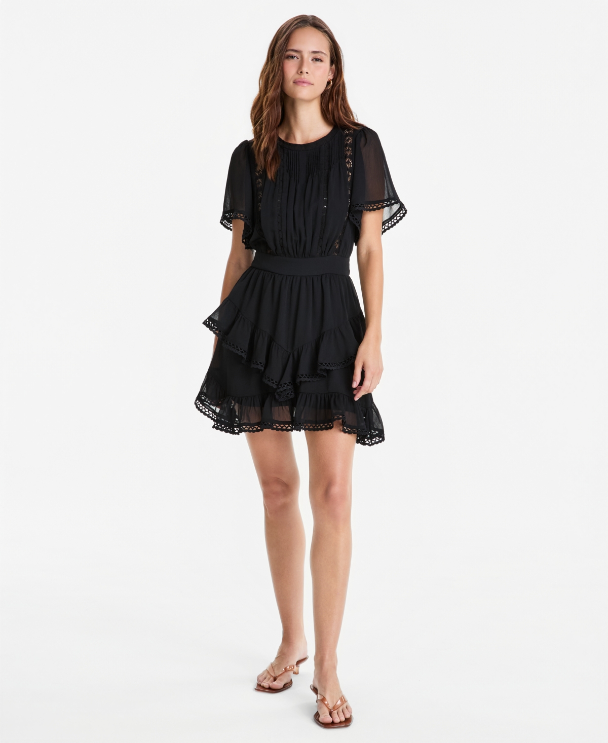 Click here for And Now This Womens Ruffle-Tiered Short-Sleeve Min... prices