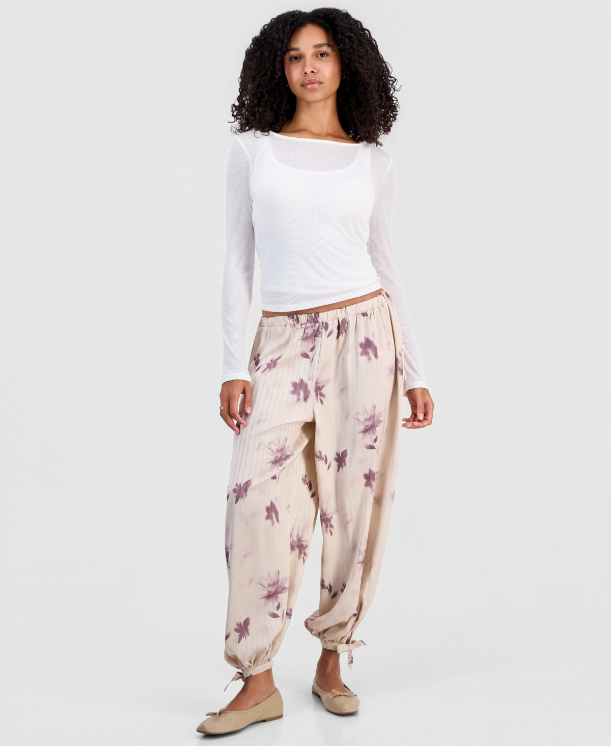 Click here for And Now This Juniors Floral-Print Tie-Hem Balloon... prices
