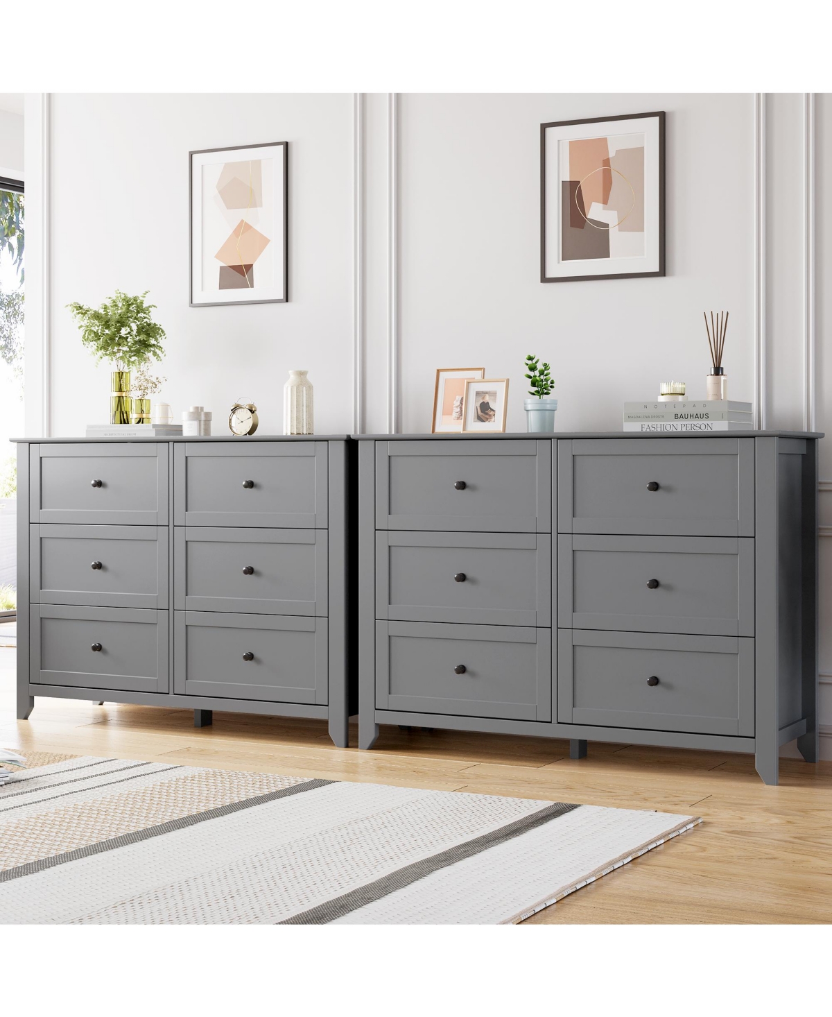 Click here for homfan 2 Set of 6 Drawer Dresser for Bedroom  Mode... prices