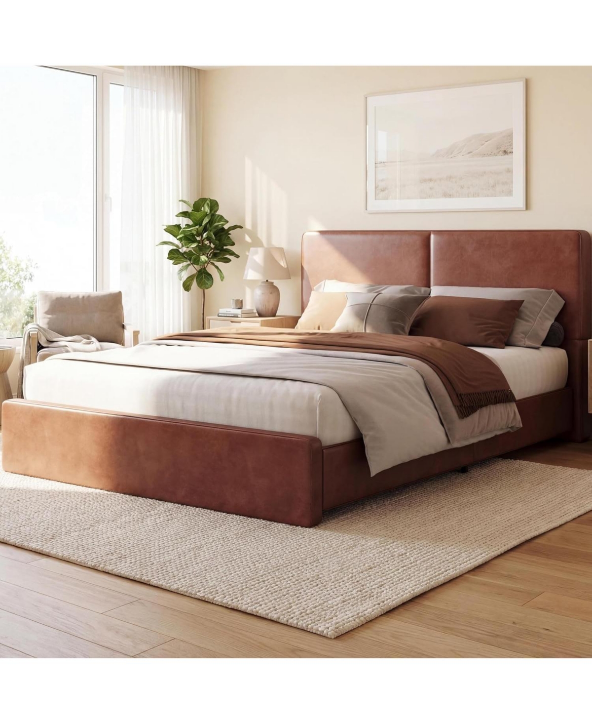 Click here for homfan Modern Corduroy Upholstered Platform Bed wi... prices