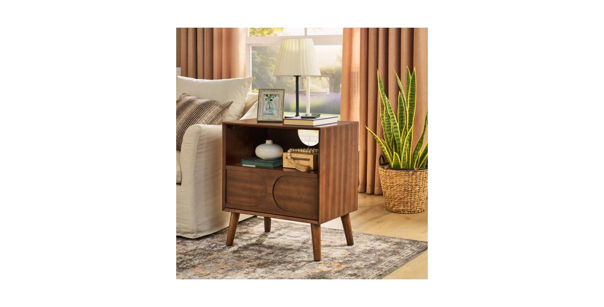 Click here for Lucky One Mid Century Nightstand with Charging Sta... prices