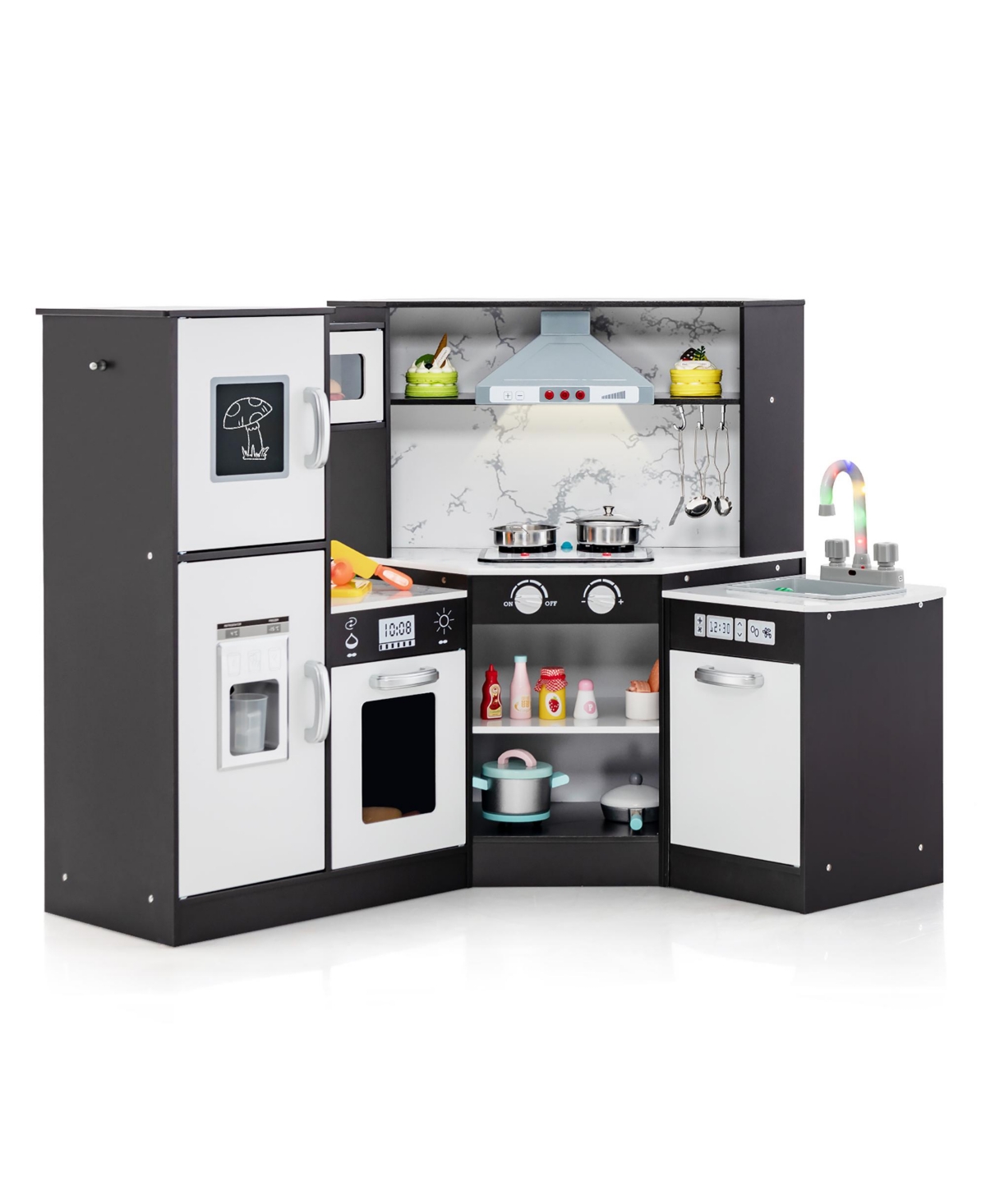 Click here for Gymax Kids Corner Kitchen Playset Wooden Pretend P... prices