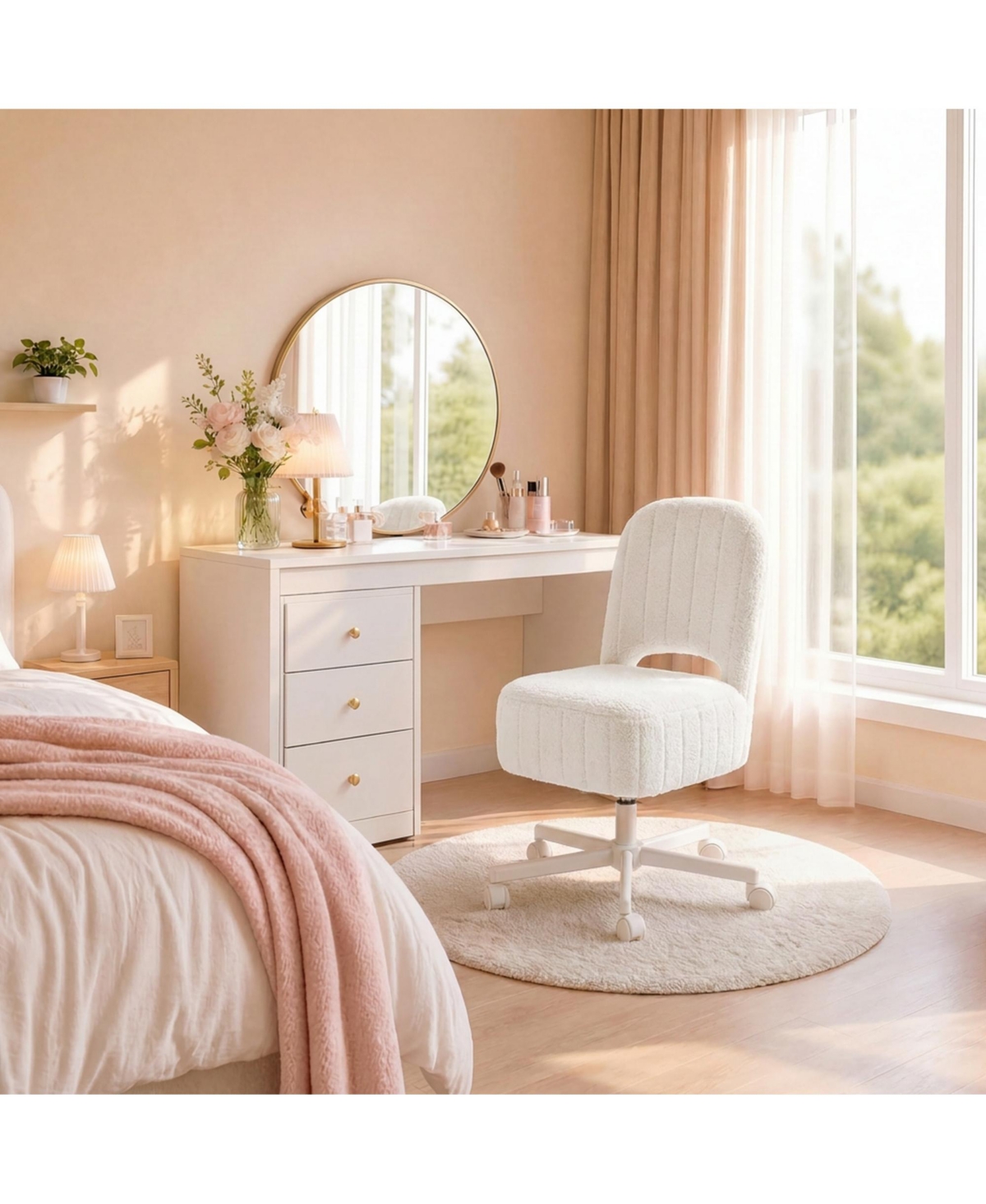 Click here for homfan Small Vanity Stool Chair with Storage  Heig... prices