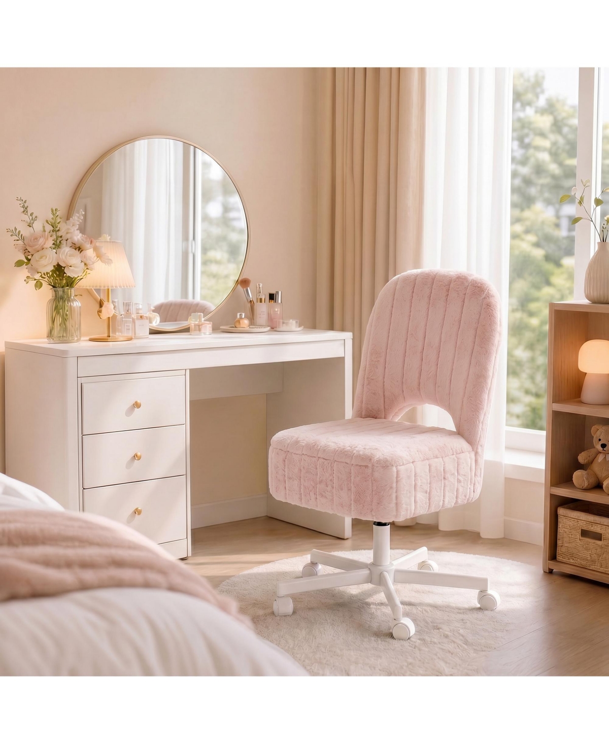 Click here for homfan Small Vanity Stool Chair with Storage  Heig... prices