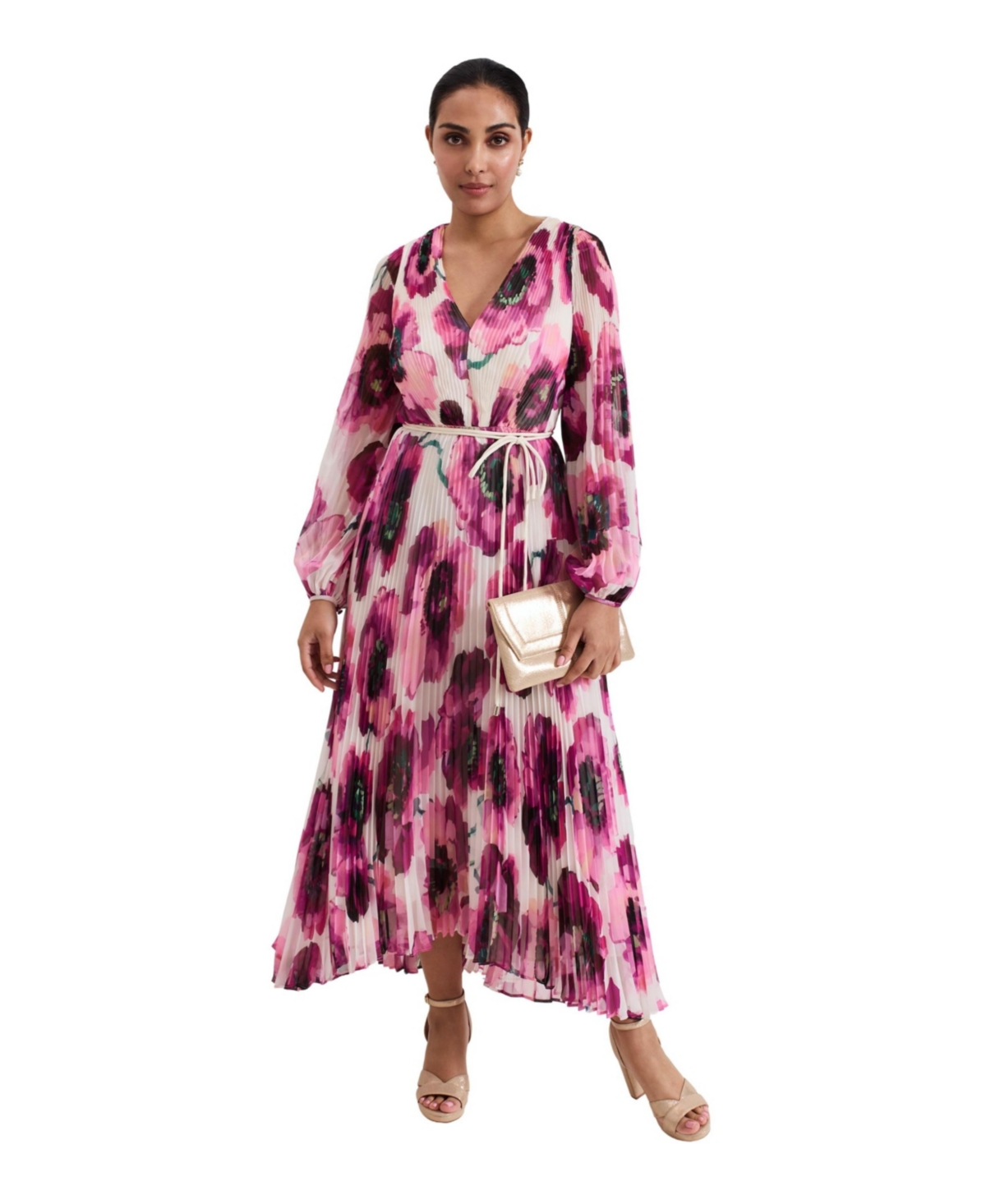 Click here for Phase Eight Womens Petite Natalia Pleated Tie-Wais... prices