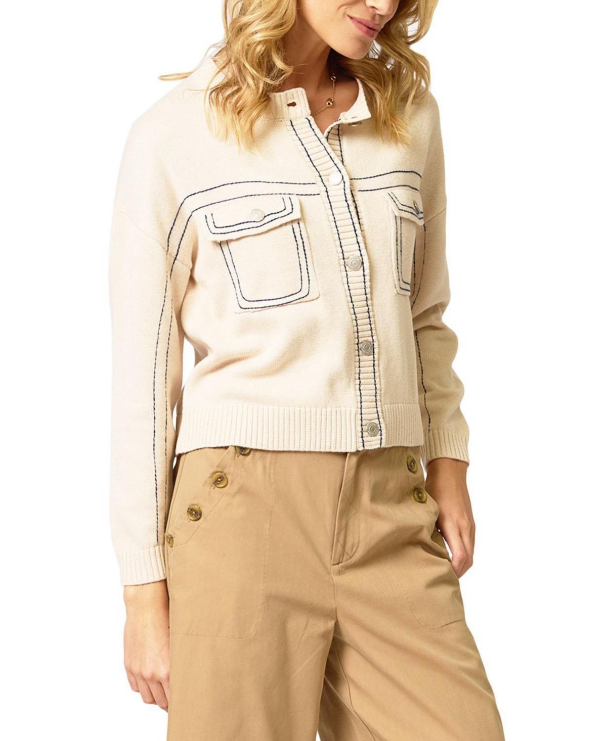 Click here for Central Park West Womens Dean Topstitch Sweater -... prices