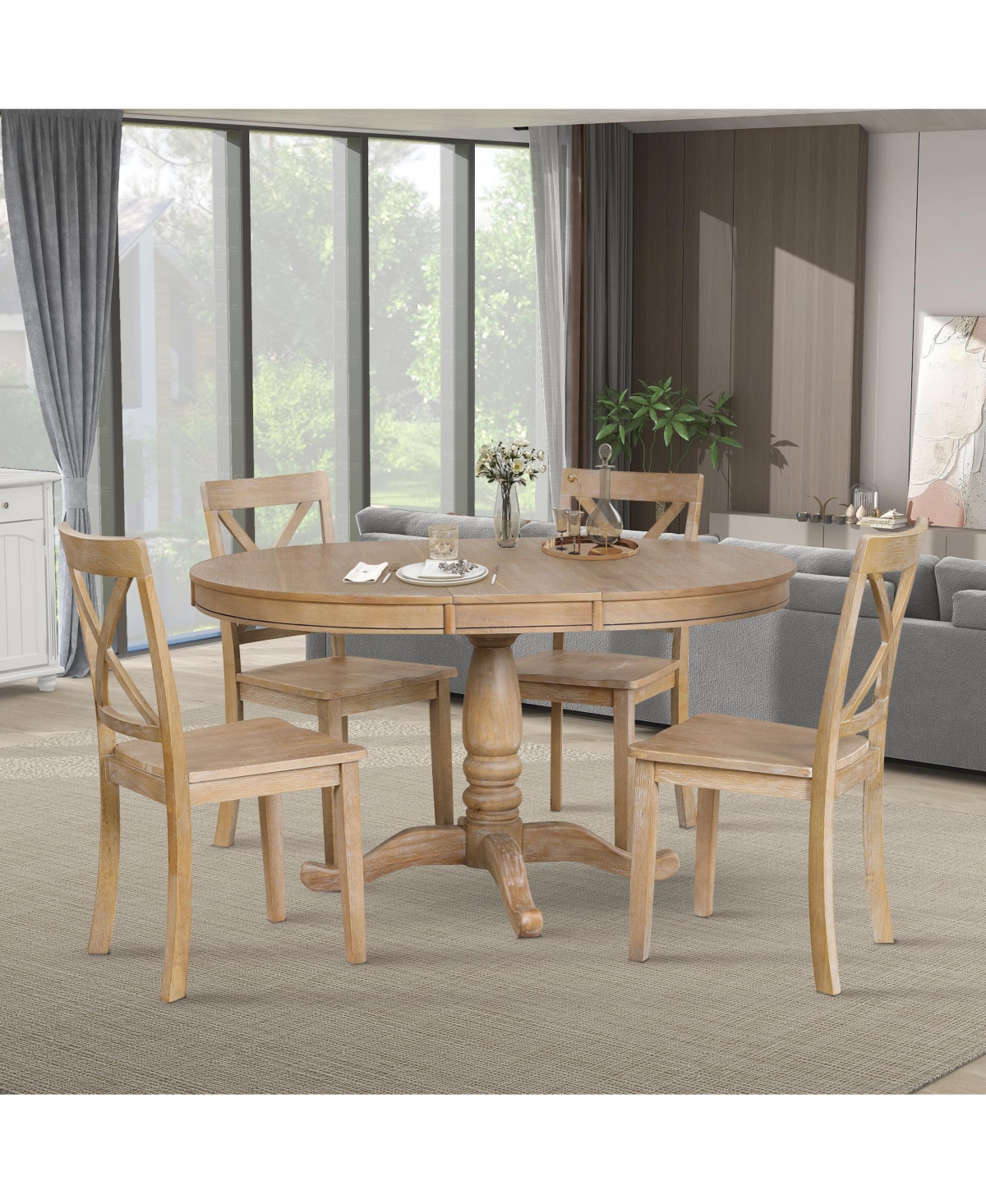 Click here for Boyel Living Modern Dining Table Set for 4 Round T... prices