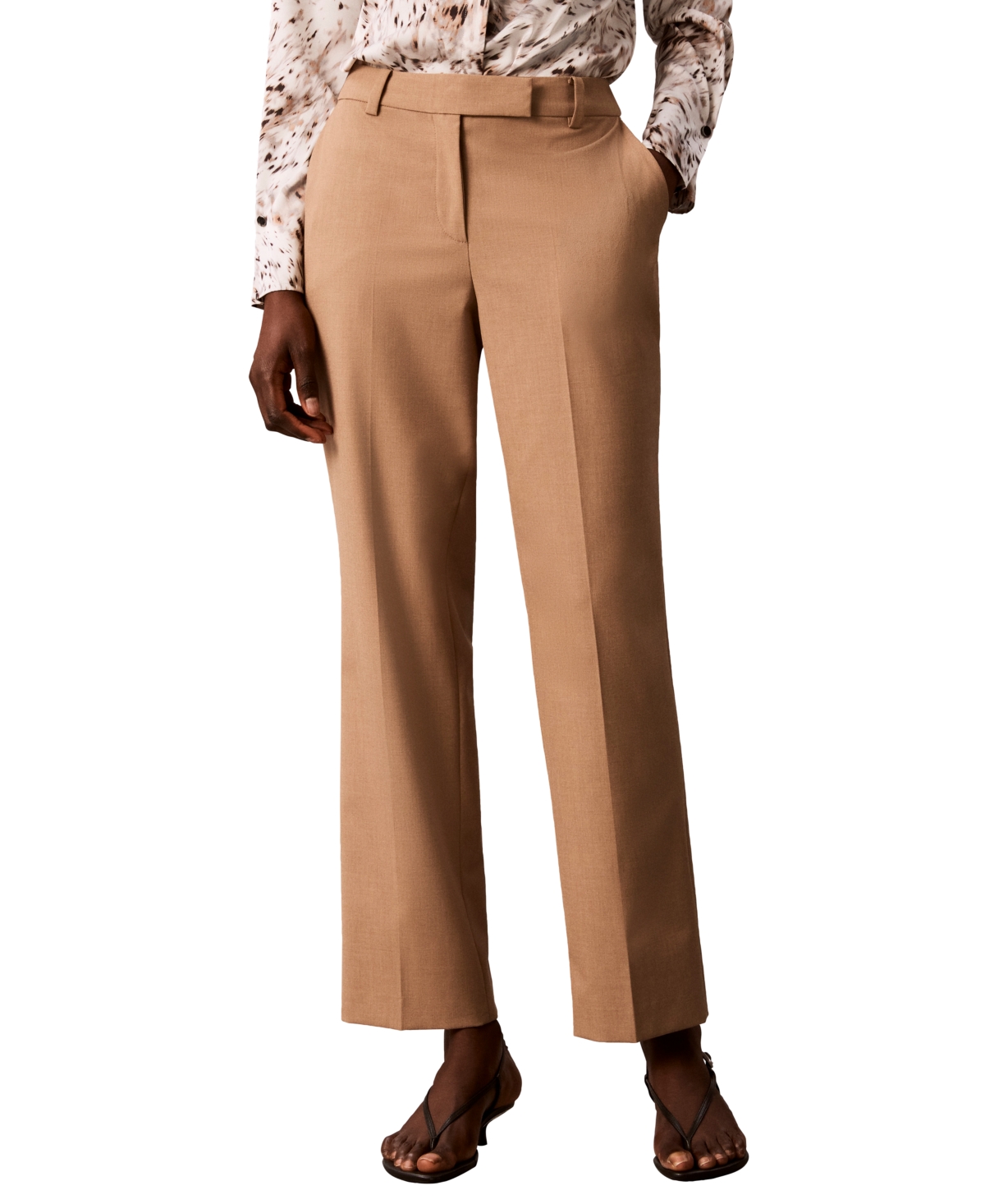 Click here for Calvin Klein Petite Straight-Leg Mid-Rise Pants -... prices