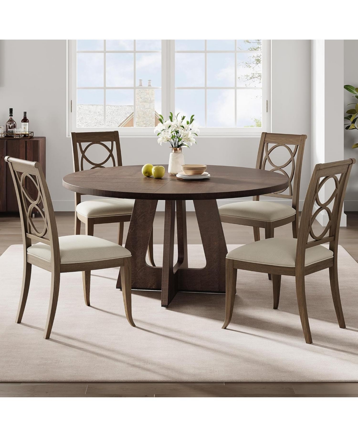 Click here for gaomon 47 Inch Farmhouse Kitchen Round Dining Tabl... prices