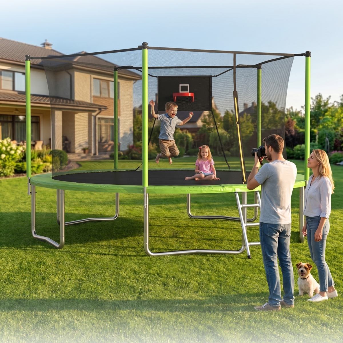 Click here for Zeny Classic Trampoline with 5 Legs and Basketball... prices
