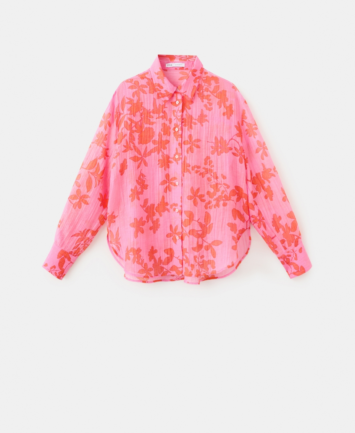 Click here for Mango Womens Floral-Printed Lyocell Shirt - Pink prices
