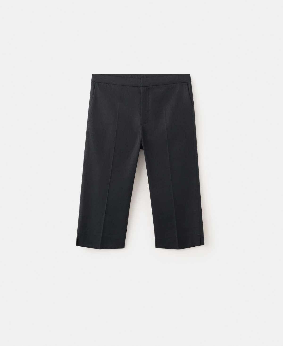 Click here for Mango Womens Linen Capri Pants - Black prices