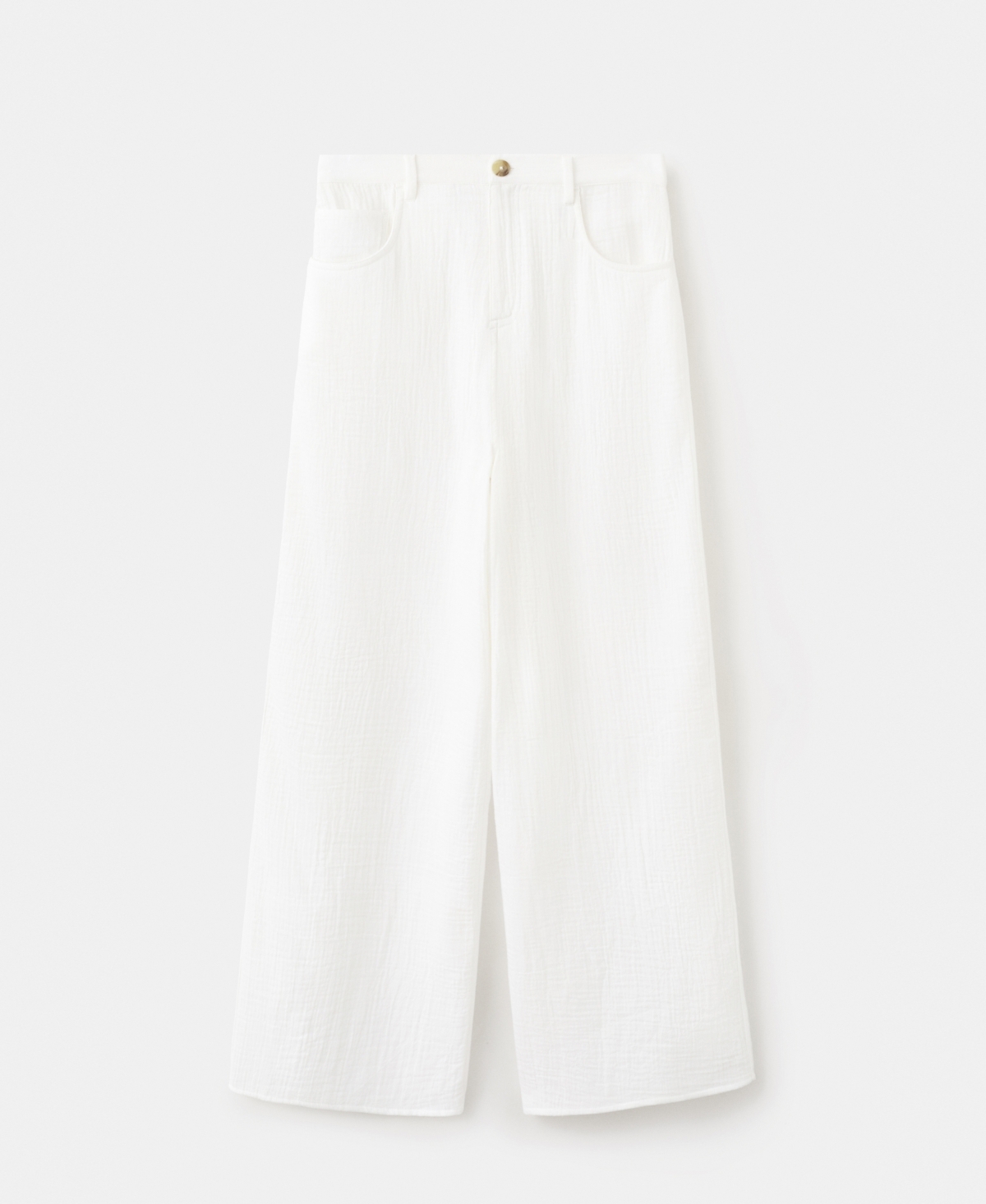 Click here for Mango Womens Straight Mid-Rise Double Gauze Pants... prices