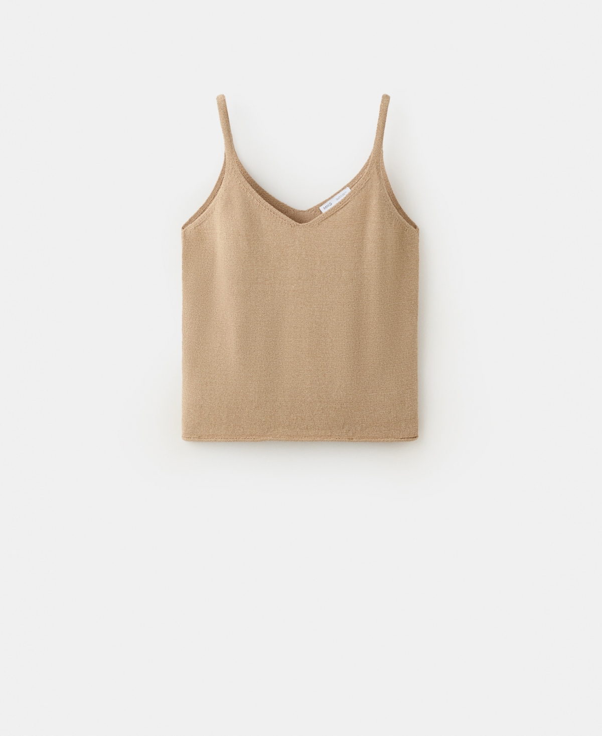 Click here for Mango Womens Knit Strap Top - Sand prices