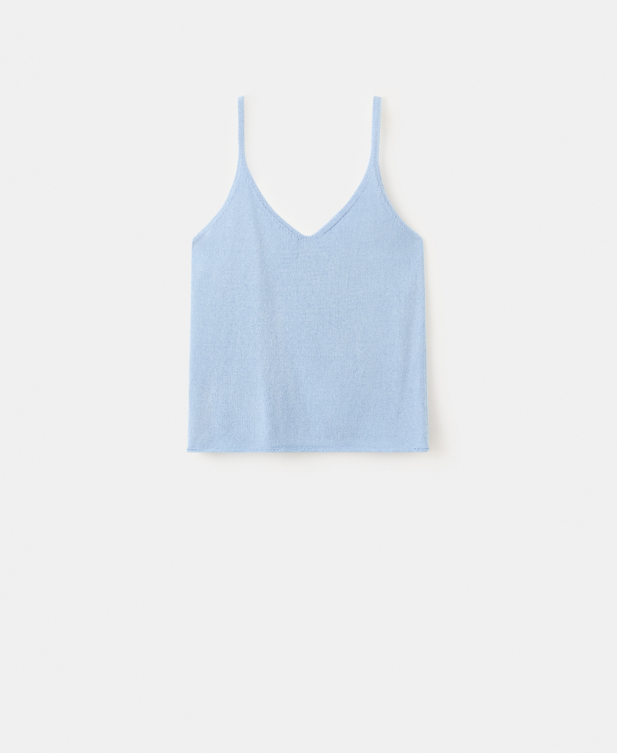 Click here for Mango Womens Knit Strap Top - Sky Blue prices