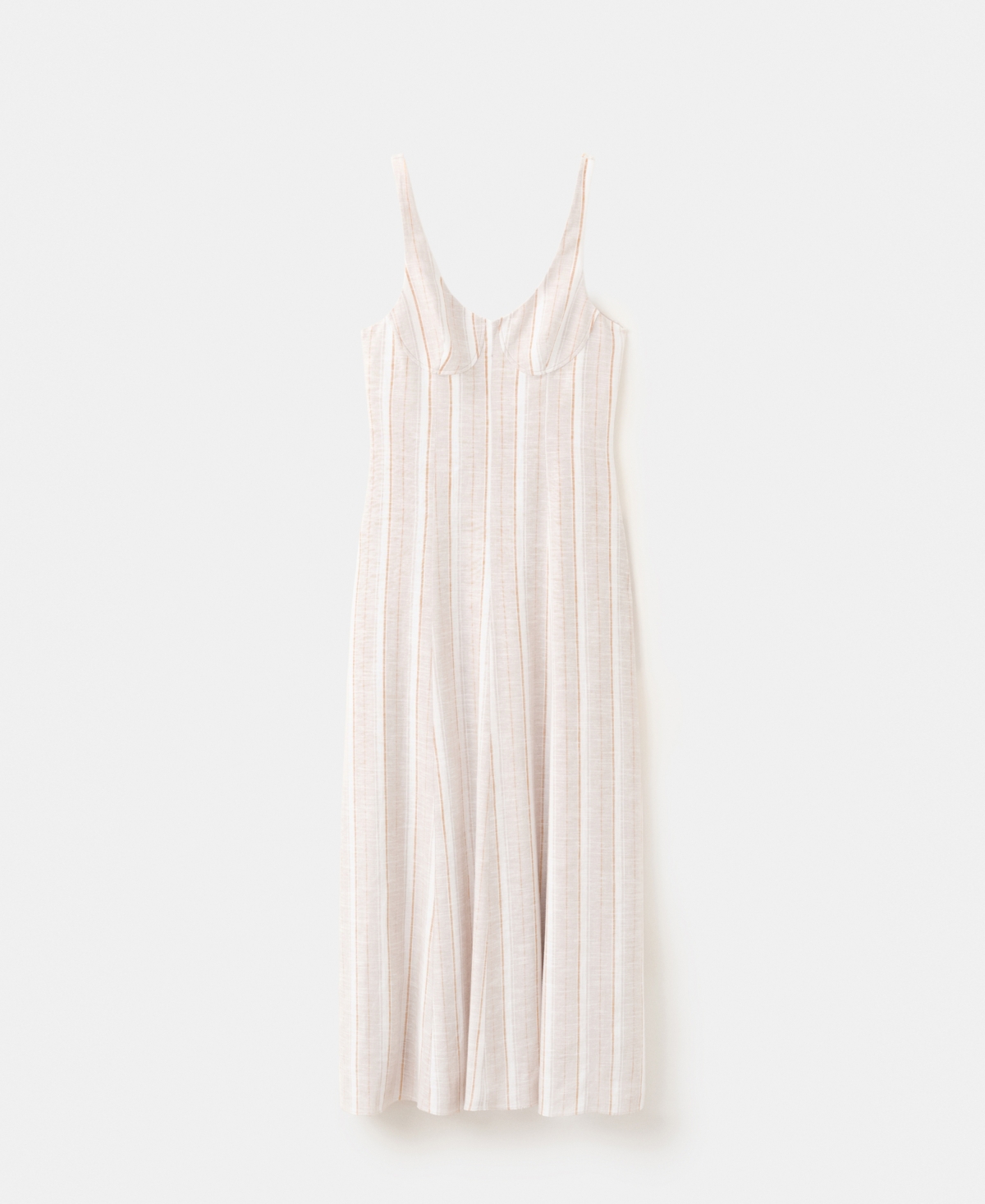 Click here for Mango Womens Striped Linen Dress - Light  Pastel G... prices