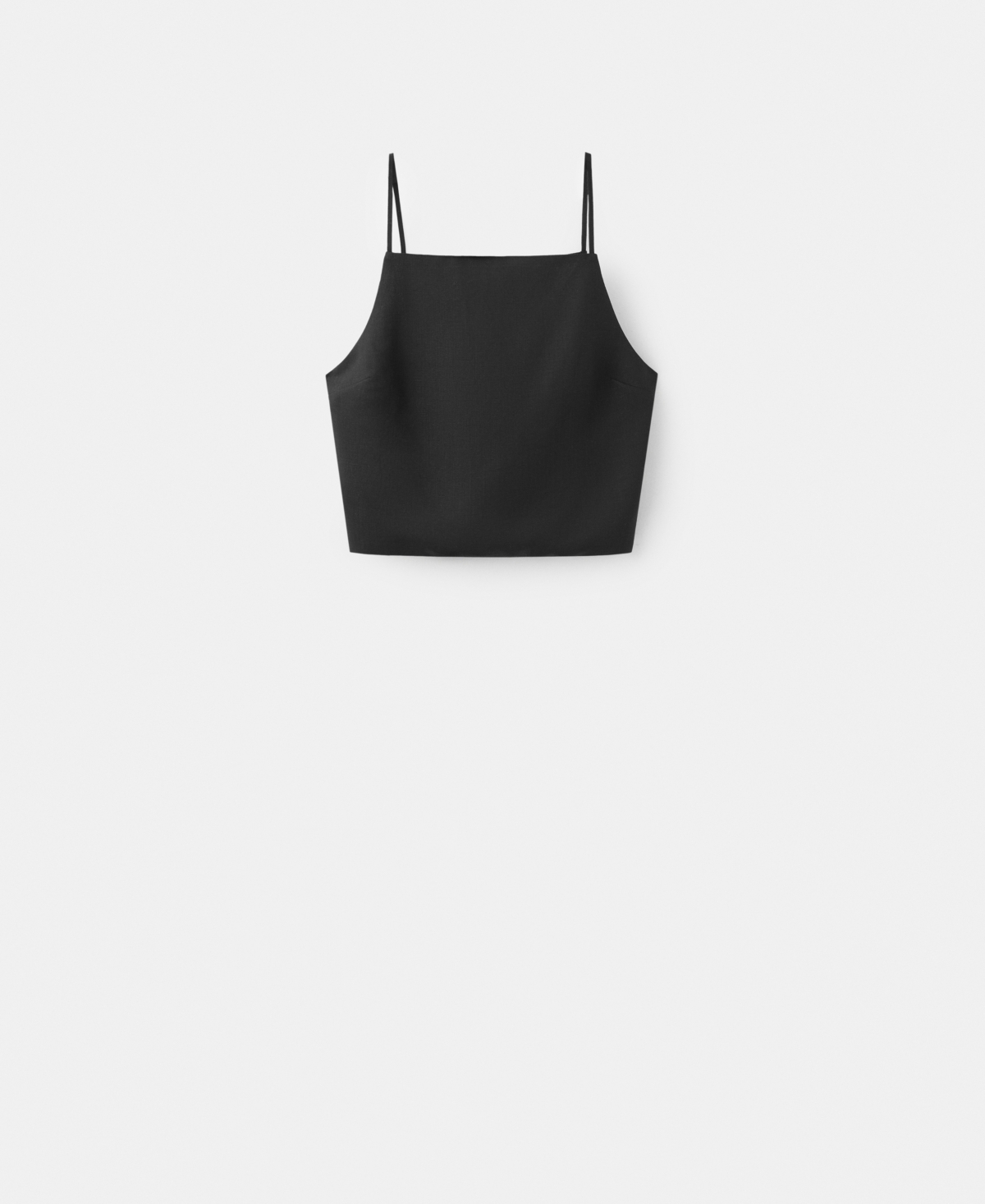 Click here for Mango Womens Linen Crop Top - Black prices
