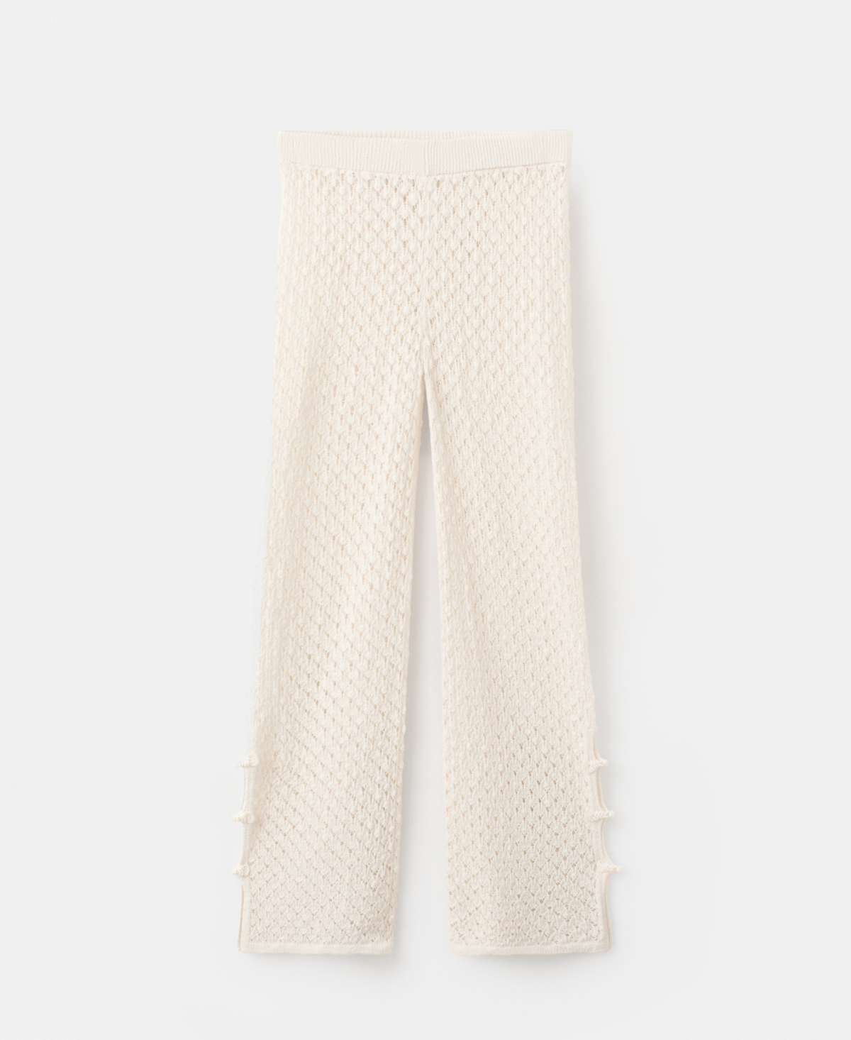 Click here for Mango Womens Openwork Knitted Pants - Ecru prices