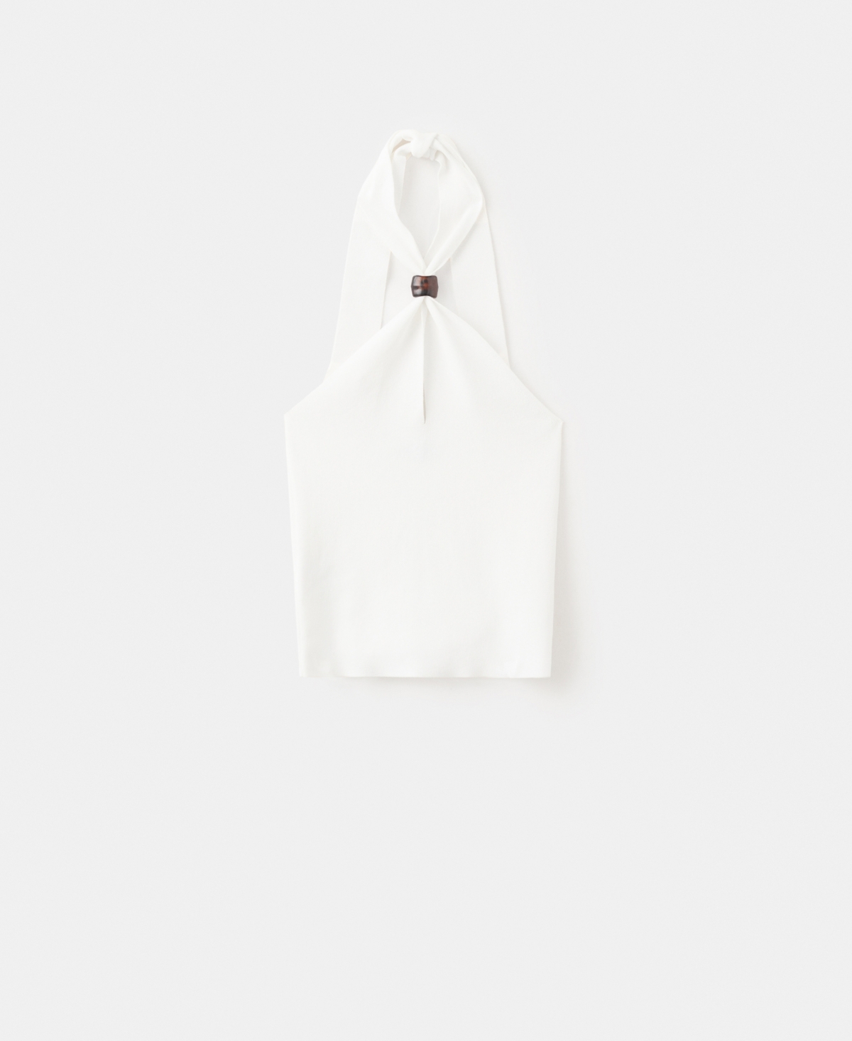 Click here for Mango Womens Halter-Neck Knitted Top - Off White prices