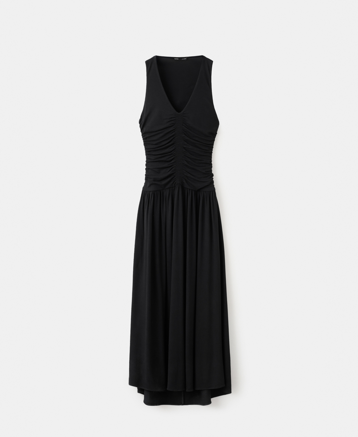 Click here for Mango Womens Shirred Long Dress - Black prices