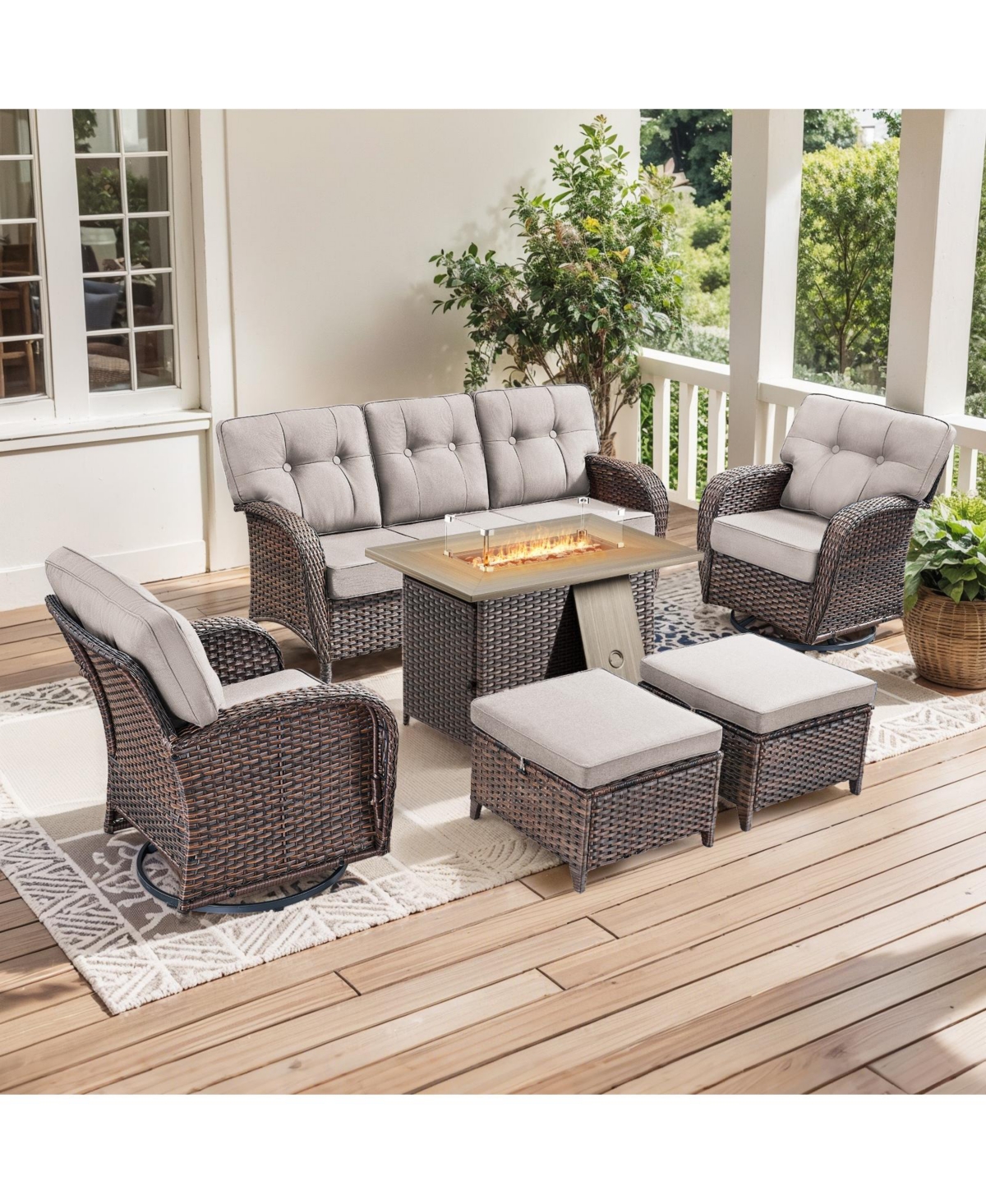 Click here for Pocassy 6 Pieces Patio Furniture Set with Fire Pit... prices