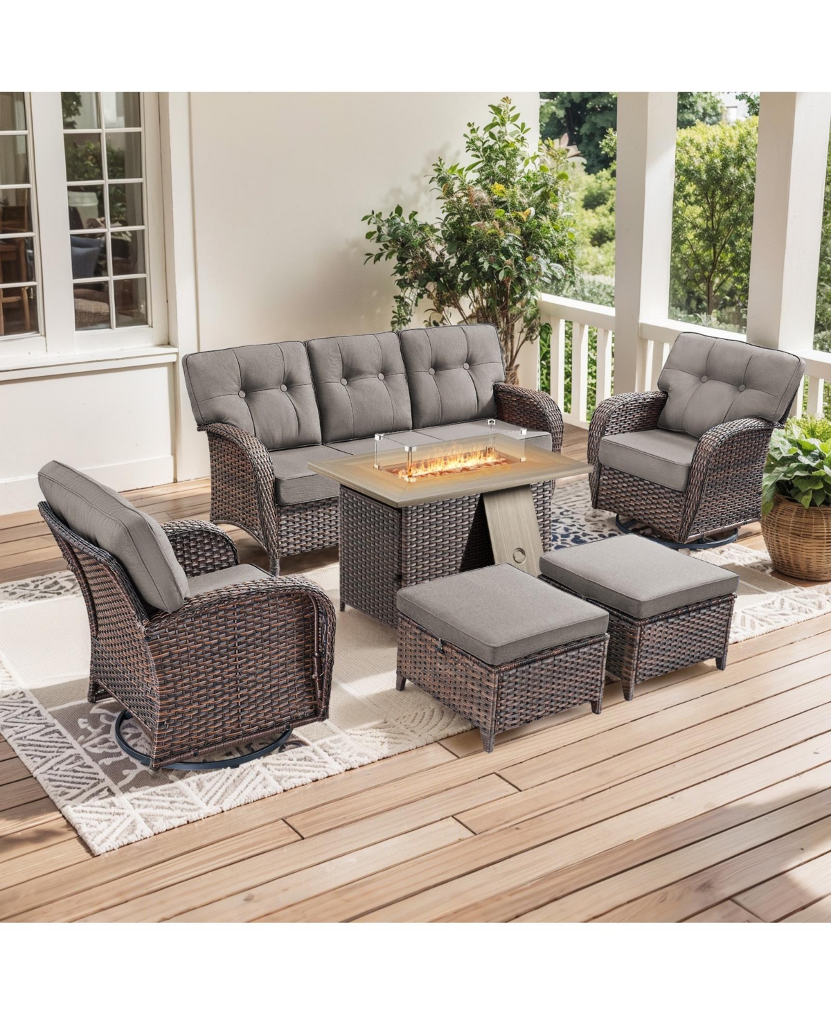 Click here for Pocassy 6 Pieces Patio Furniture Set with Fire Pit... prices