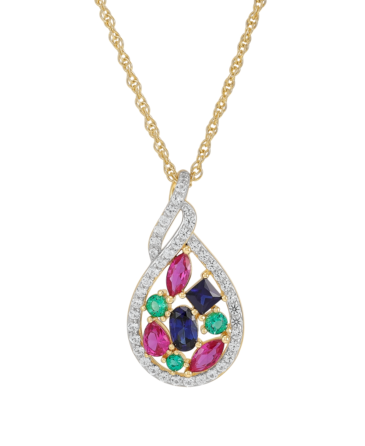 Click here for Macys Multi-Gemstone (1-7/24 ct. t.w.) Pendant Nec... prices
