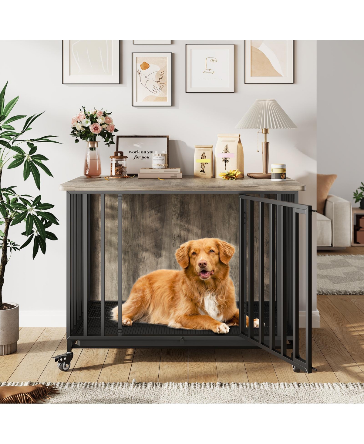 Click here for homfan Dog Crate Furniture with Removable Tray  He... prices