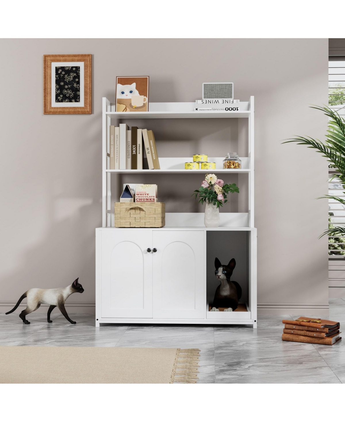 Click here for homfan 52 Cat Litter Box Enclosure with Storage Sh... prices