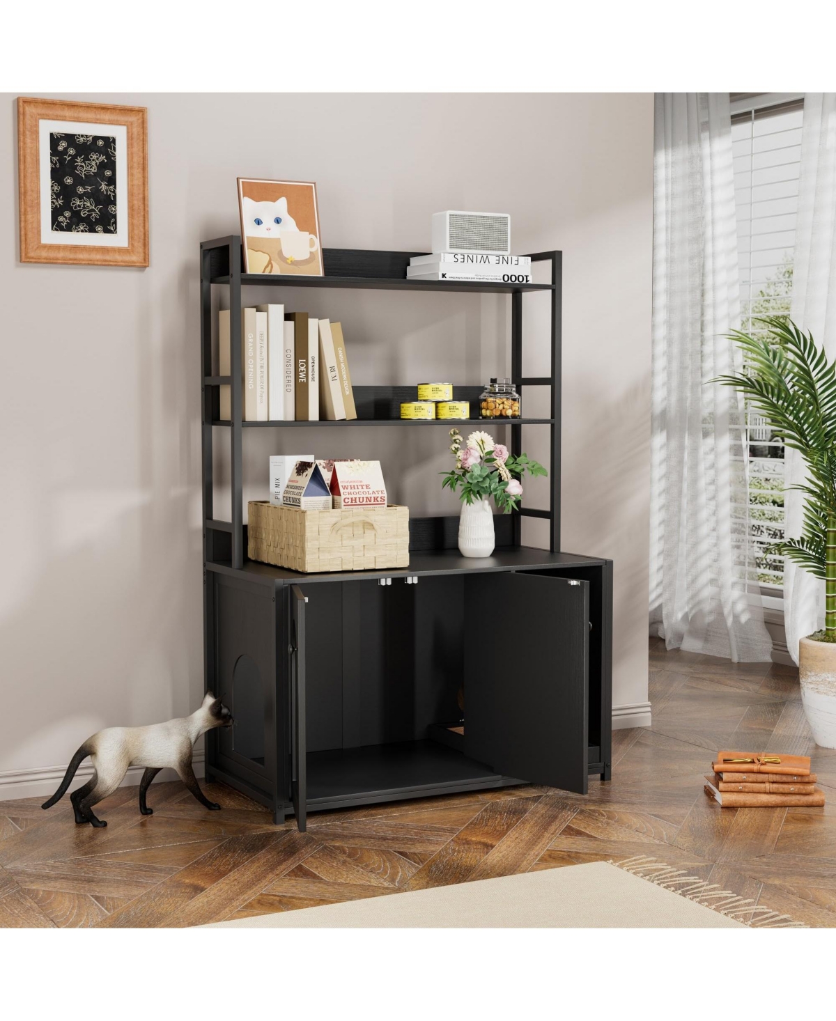 Click here for homfan 52 Cat Litter Box Enclosure with Storage Sh... prices