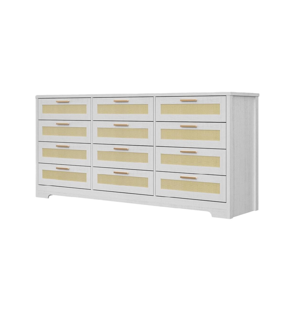 Click here for gaomon Modern Rattan Wood Dresser with 12 Drawers... prices