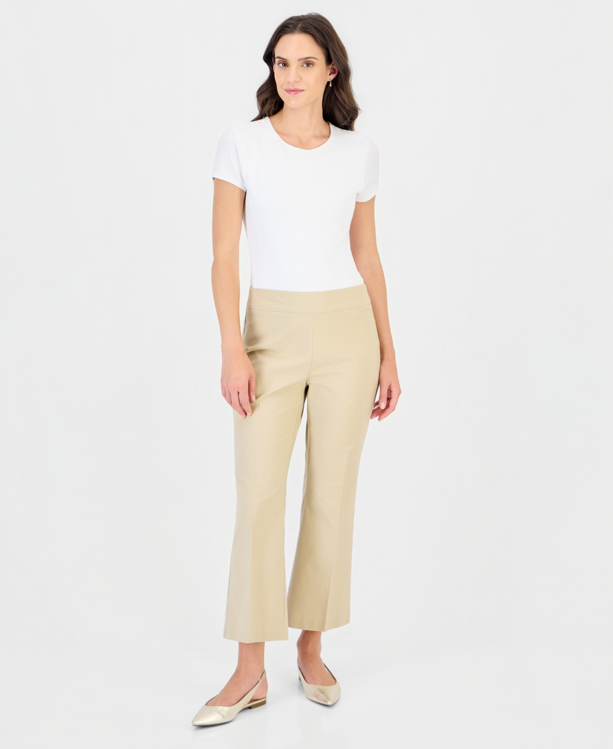 Click here for Jm Collection Womens Mid-Rise Cropped Kick Flare P... prices