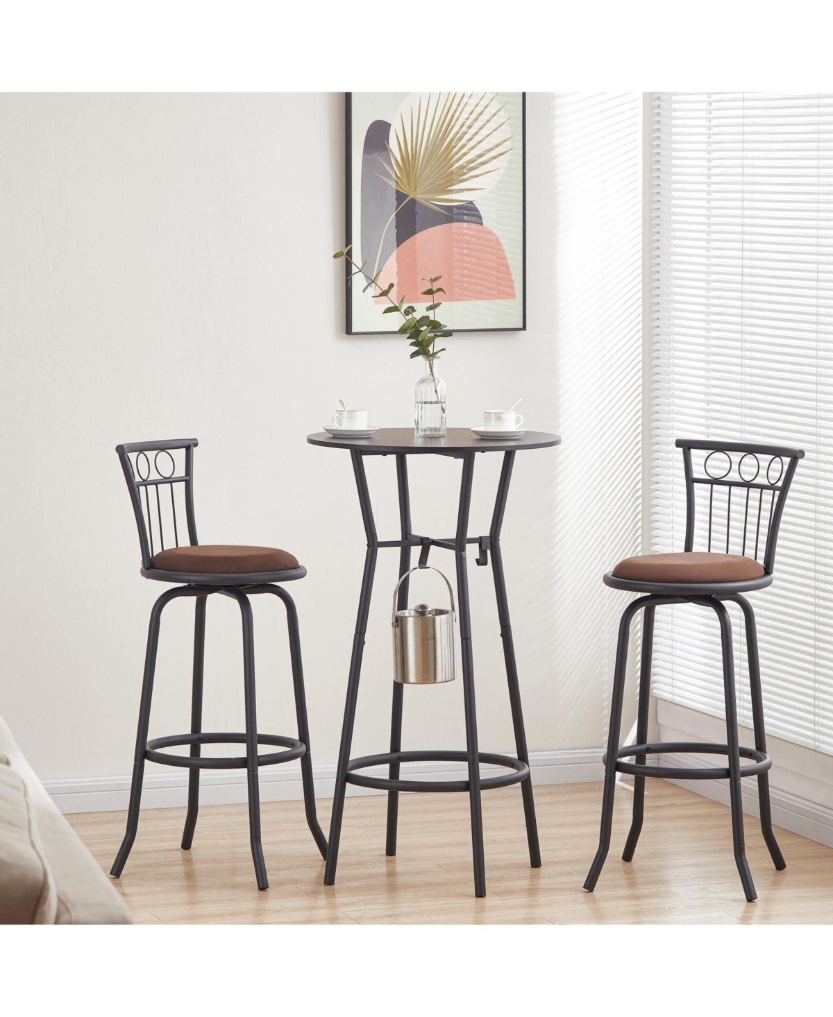 Click here for Flynama Industrial 3-Piece Bar Table Set with Meta... prices