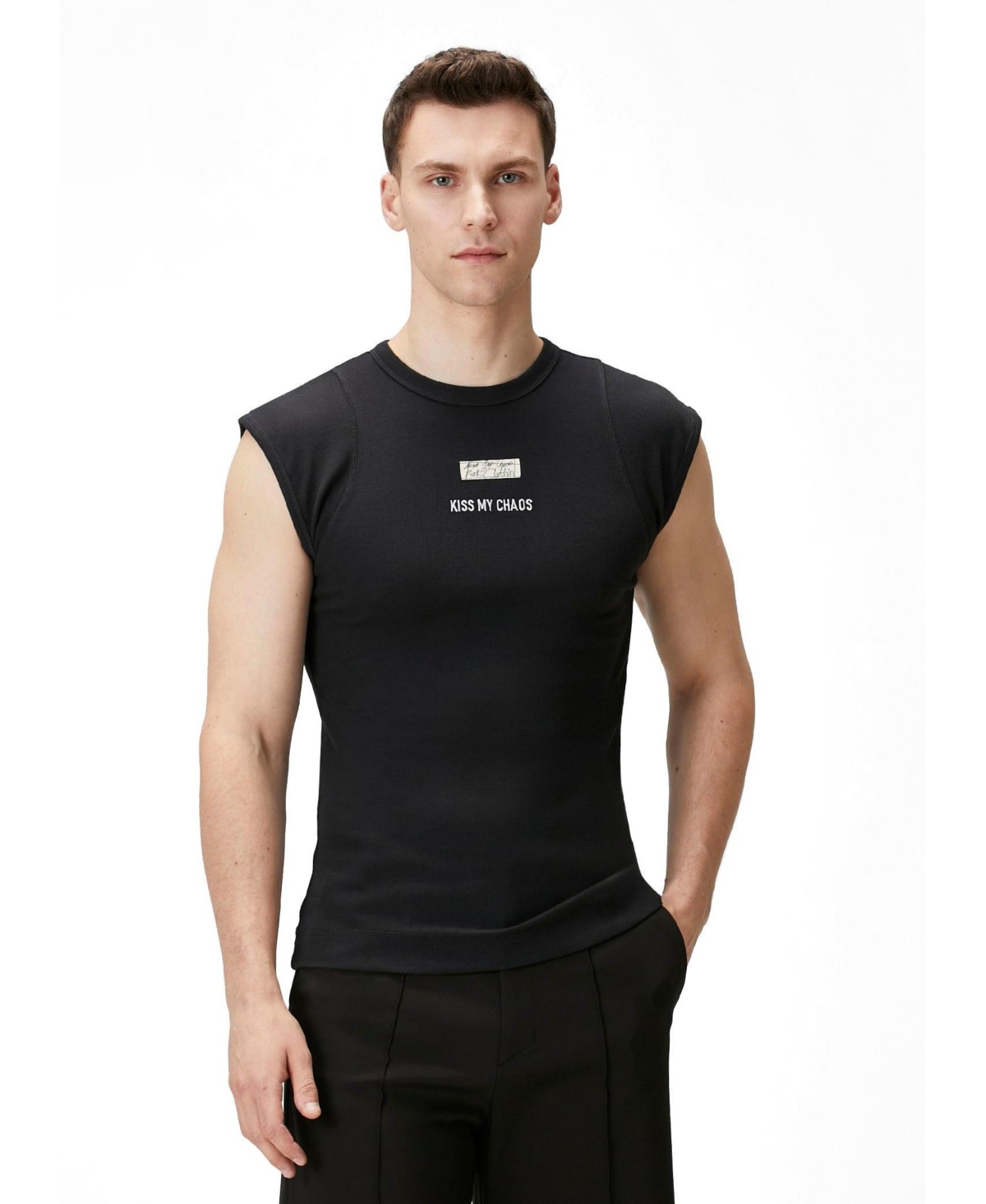 Click here for Pcfg Mens Rib Tank Top with Patch - Black prices