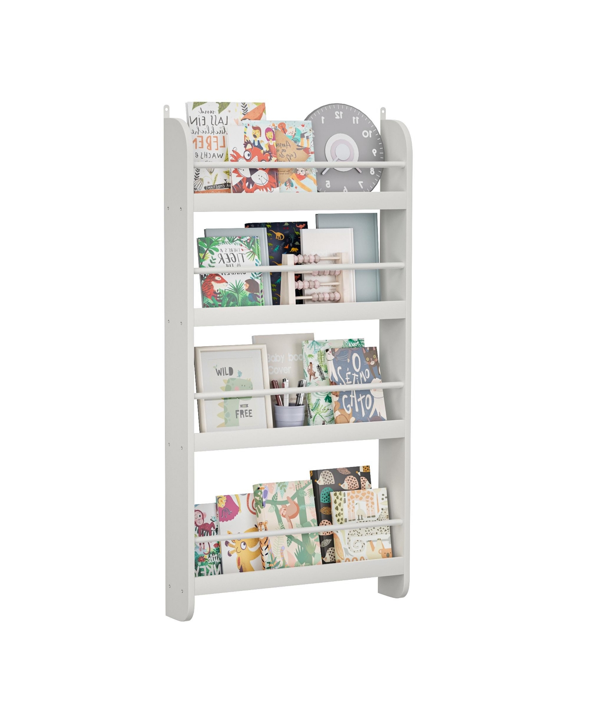 Click here for Flynama 4-Tier Wall-Mounted Kids Bookshelf Anti-Ti... prices