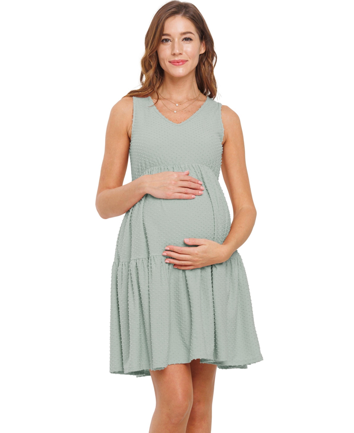 Click here for Hello Miz Womens Maternity Swiss Dot Sleeveless Ti... prices