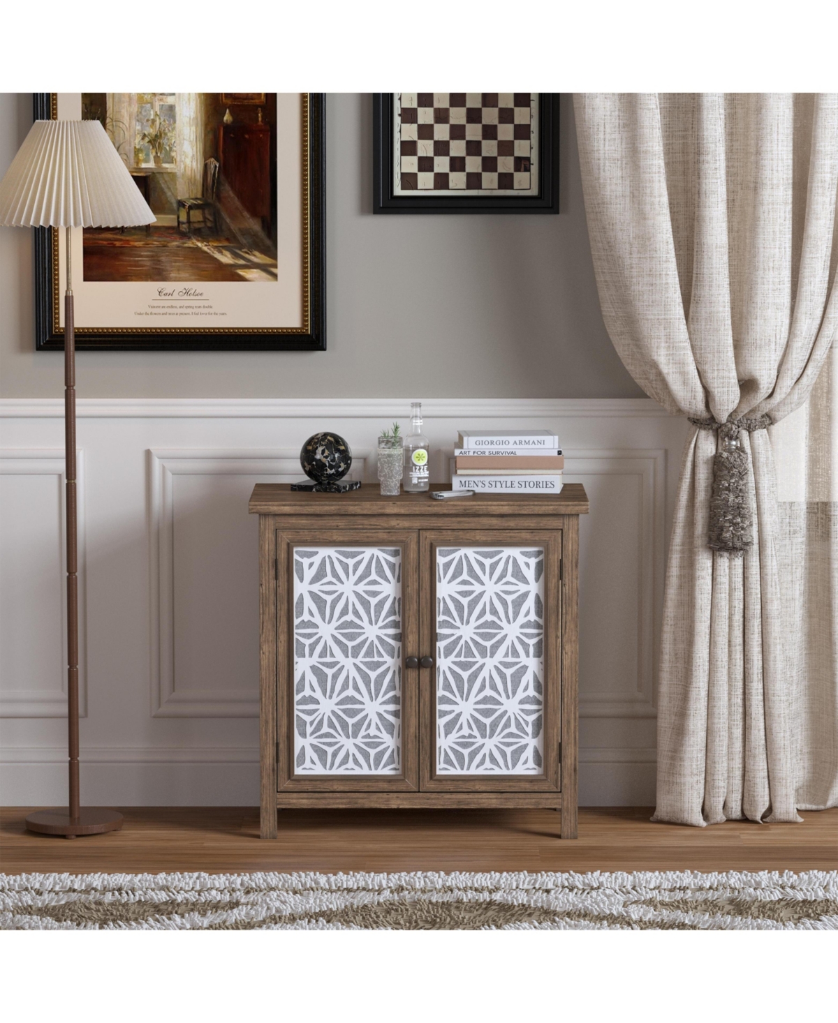 Click here for Flynama Wood Storage Cabinet with Metal Linen Door... prices