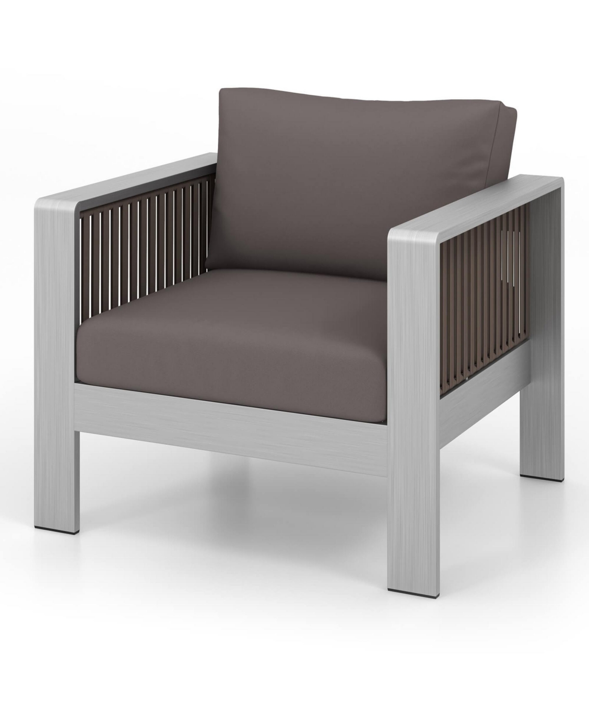 Click here for Gymax Aluminum Single Sofa Outdoor Furniture Set w... prices