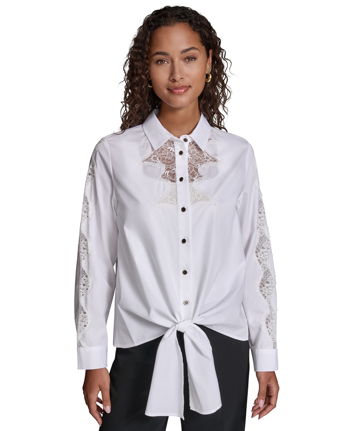 Click here for Karl Lagerfeld Paris Womens Cotton Poplin Button-F... prices