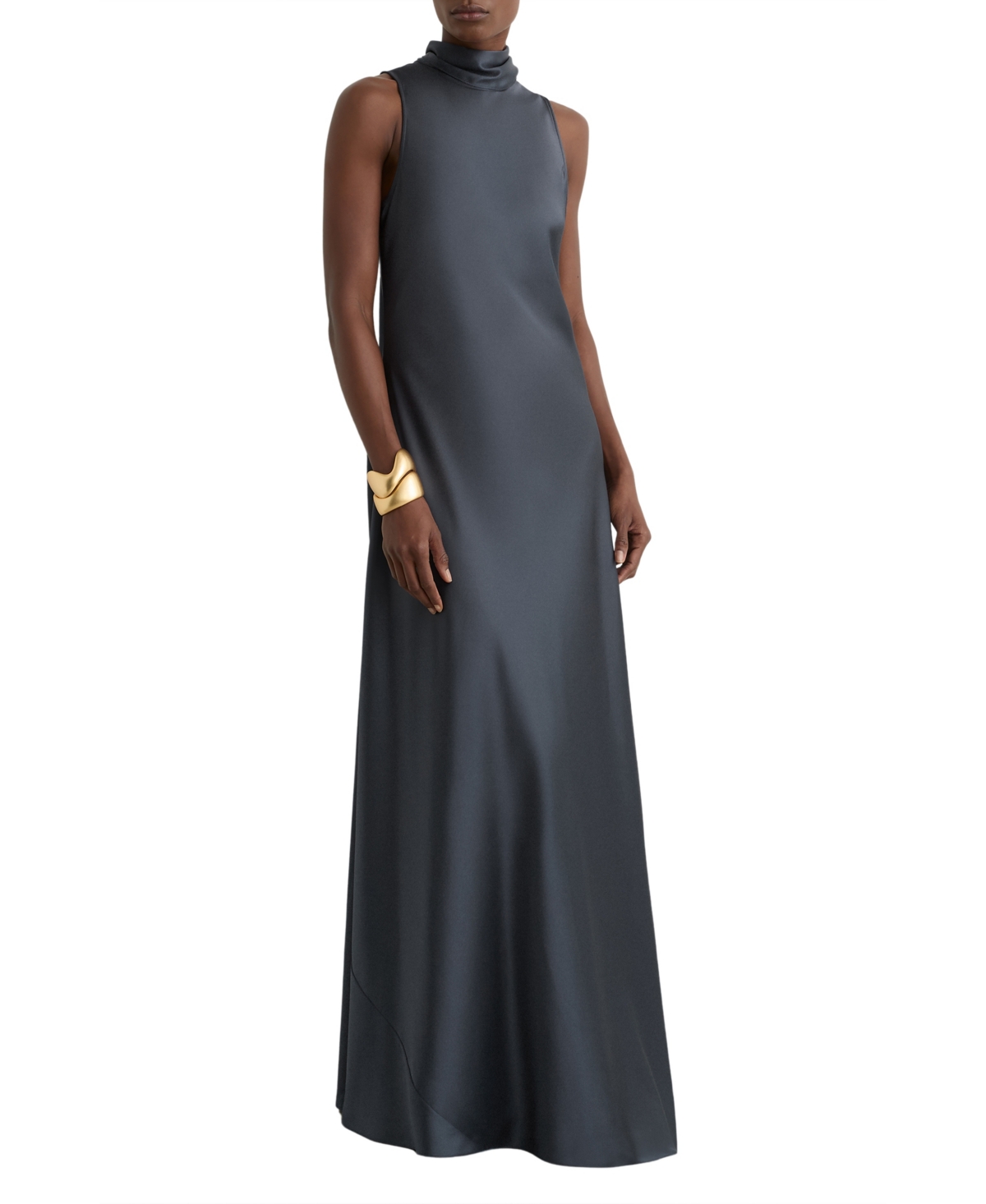 Click here for Reiss Womens Satin Cape Maxi Dress - Gray prices