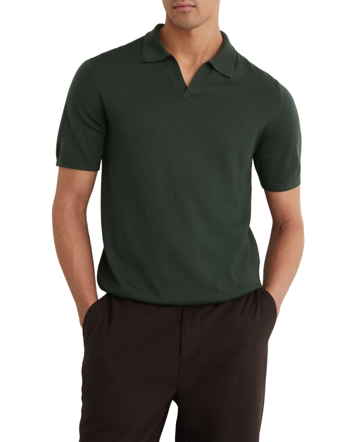 Click here for Reiss Mens Duchie Open Collar Merino Wool Polo Shi... prices