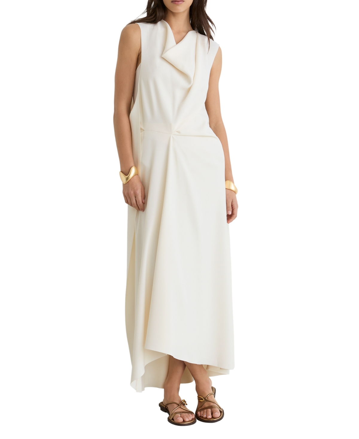 Click here for Reiss Womens Dorota Drape Detail Midi Dress - Ivor... prices