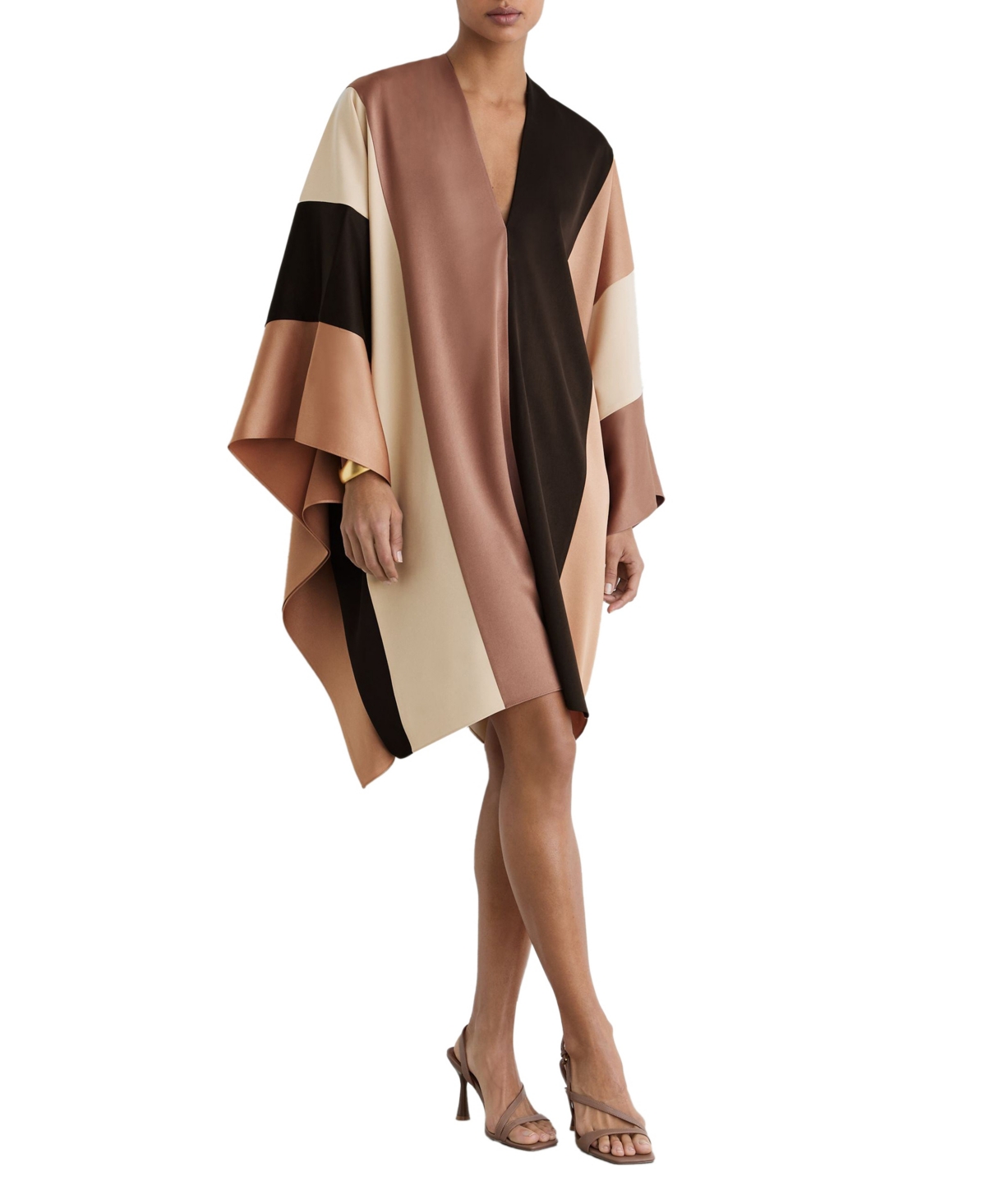 Click here for Reiss Womens Ari Color Block Tunic Dress - Chocola... prices