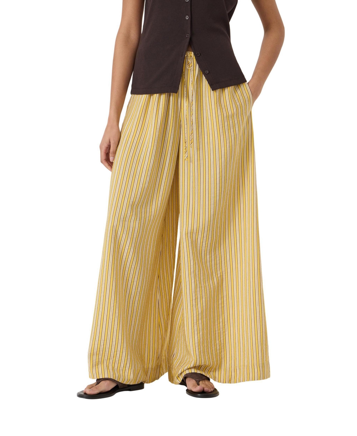 Click here for Hush Womens Arwen Air Flow Wide Leg Trousers - Str... prices