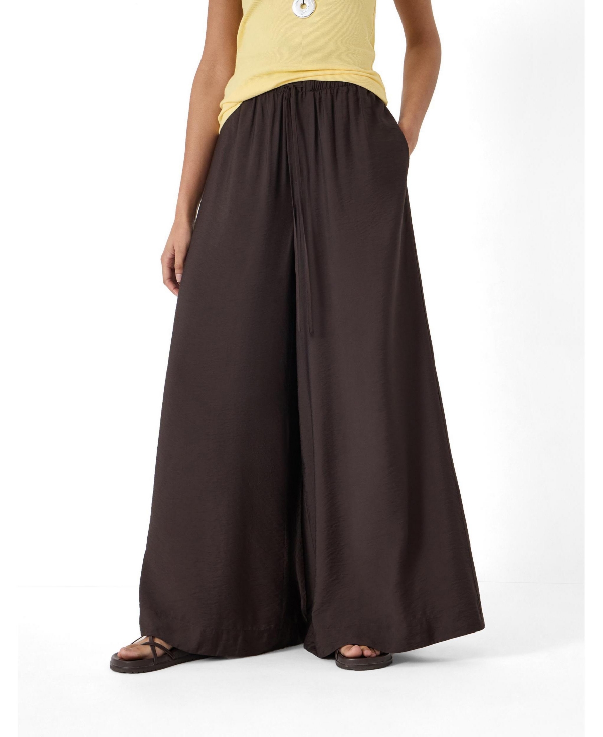 Click here for Hush Womens Arwen Air Flow Wide Leg Trousers - Dar... prices