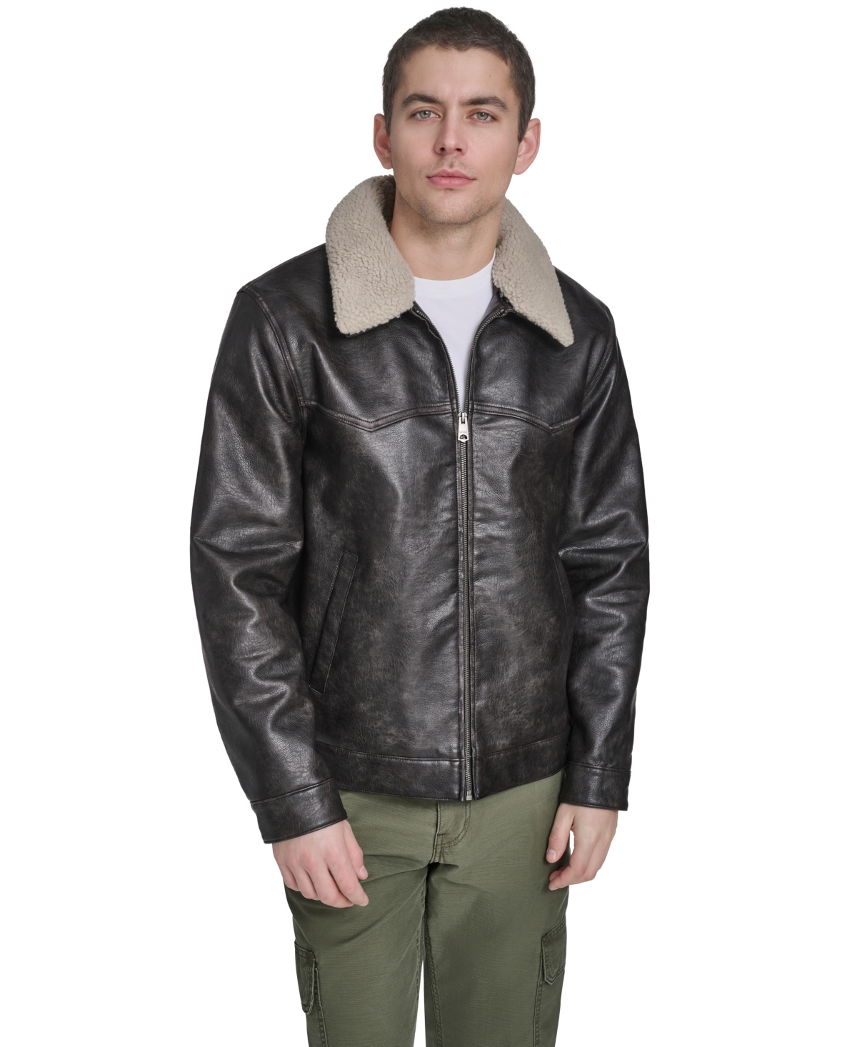 Click here for Levis Mens Sherpa Collar Rancher Jacket - Charcoal prices