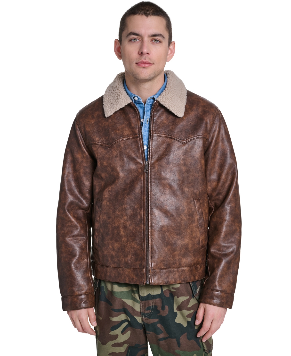 Click here for Levis Mens Sherpa Collar Rancher Jacket - Caramel prices