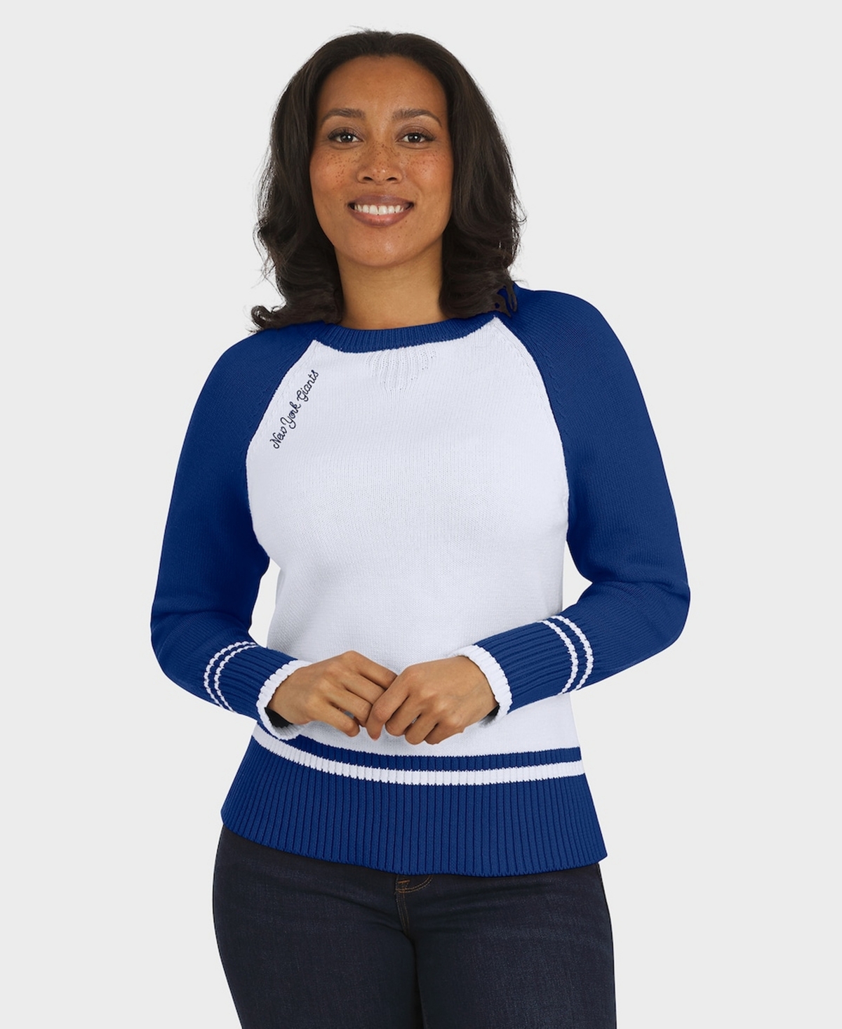 Click here for Wear by Erin Andrews Womens White/Royal New York G... prices