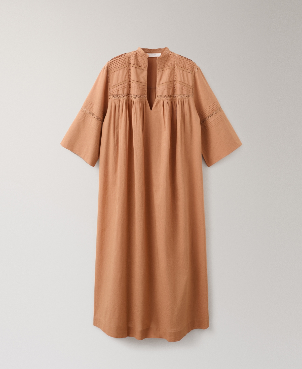 Click here for Mango Womens Lace Details Cotton Nightgown - Coppe... prices